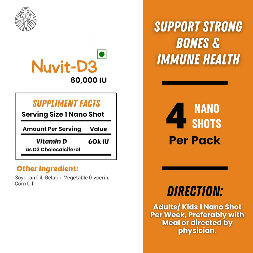 Buy Nuvit D3 Vitamin D3 With 60k Iu, 4 Nano shots Online at The Old ...